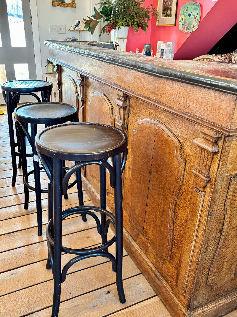 Beautiful French Antique Bar in Oak, Zinc. Circa 1880
