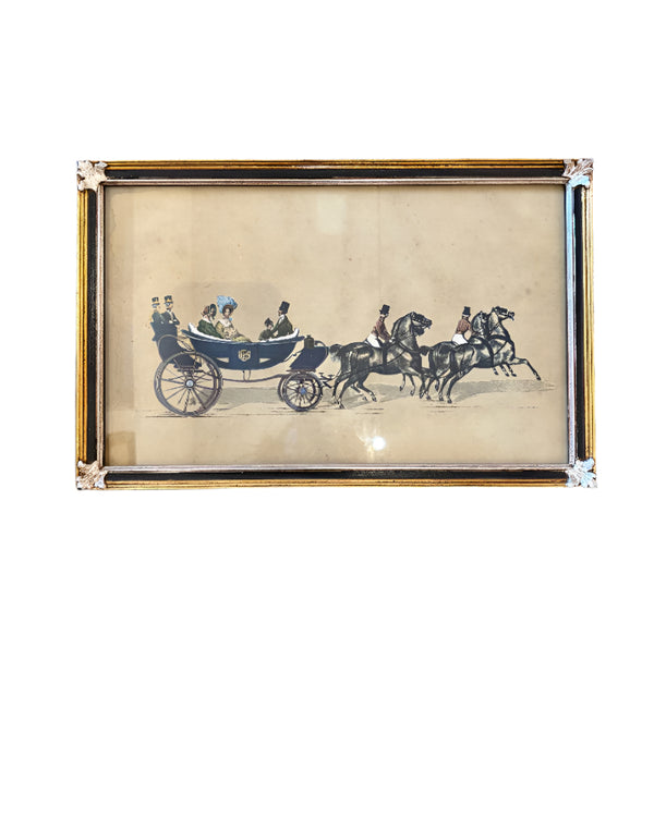Antique Carriage Driving Print