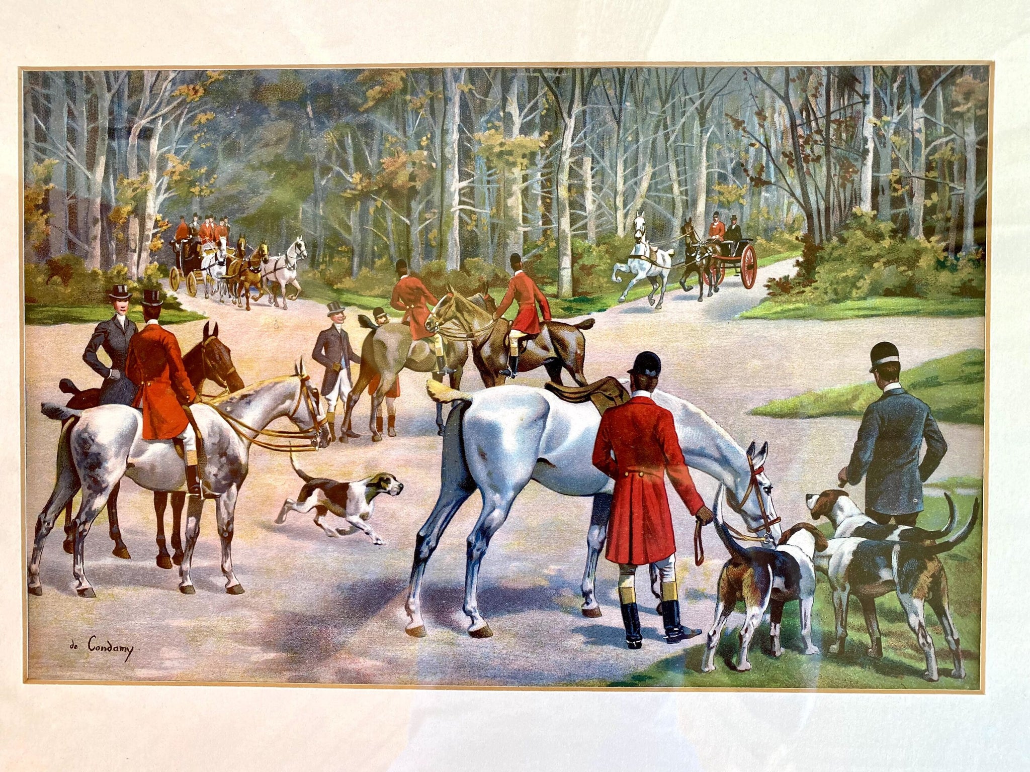 Set of Three Hunt Prints. English. c1900s
