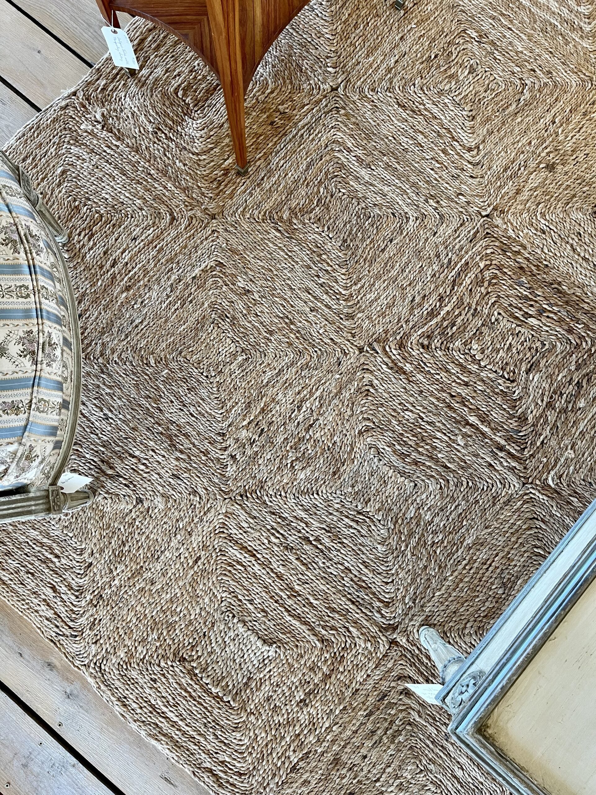 Natural Jute Rug in Large Squares