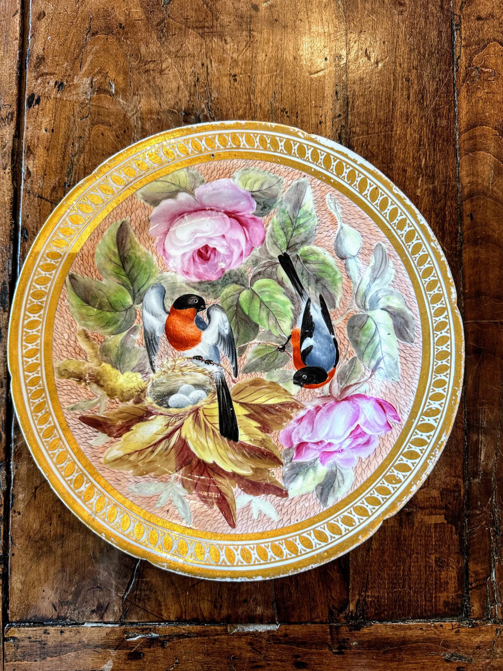 Antique Plate with Birds