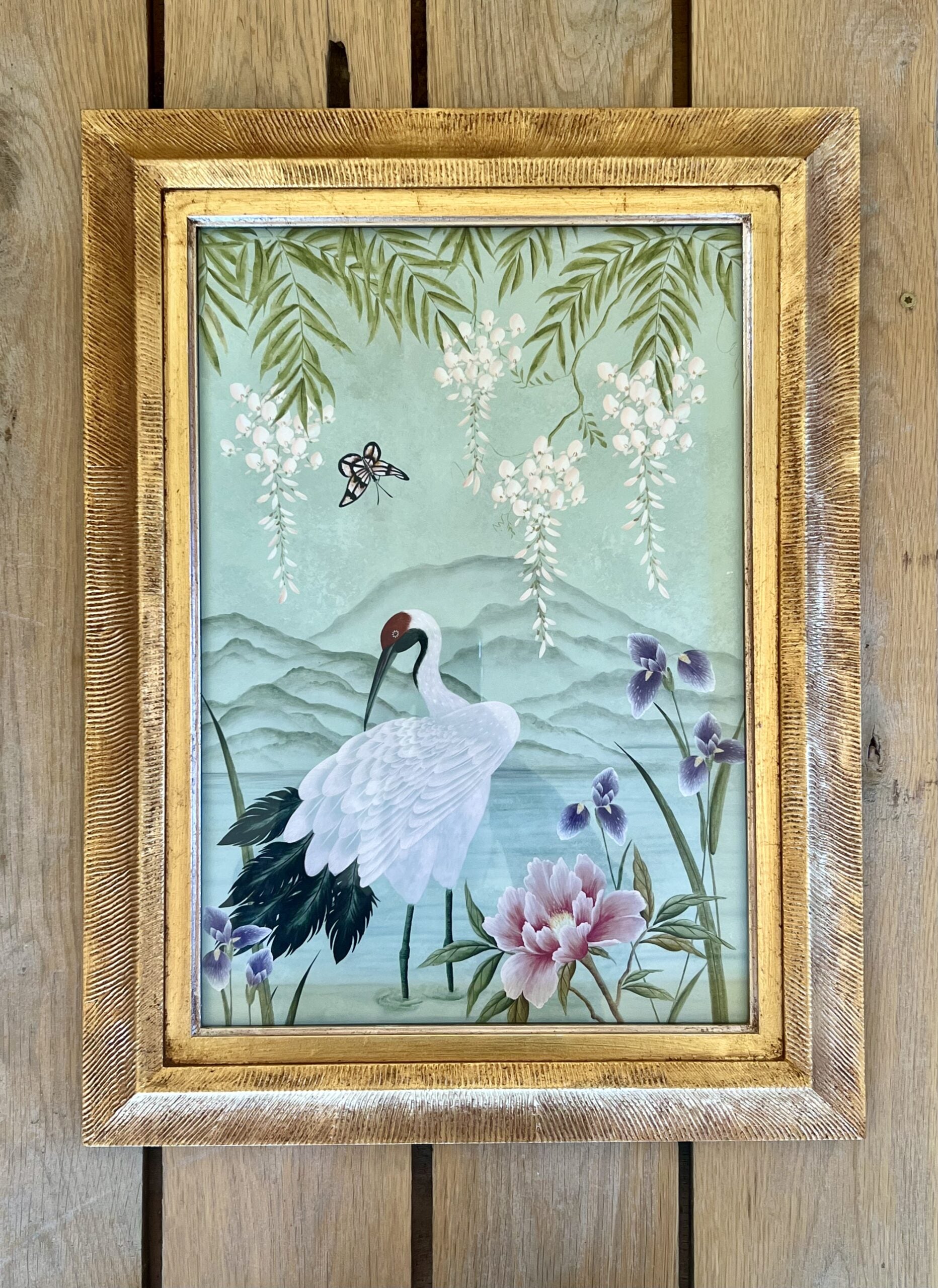 Chinoiserie English Print with Custom Frame
