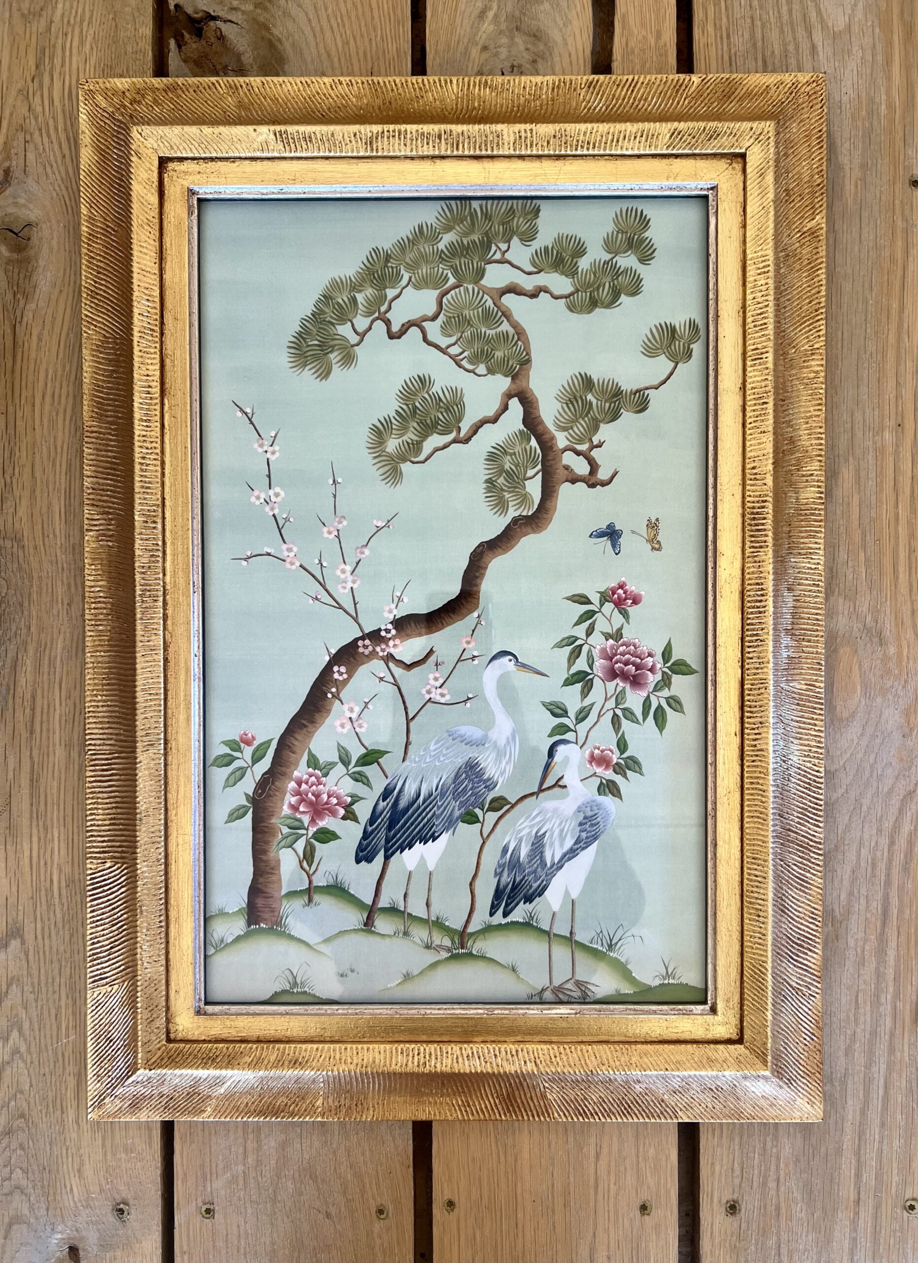 Chinoiserie English Print with Custom Frame