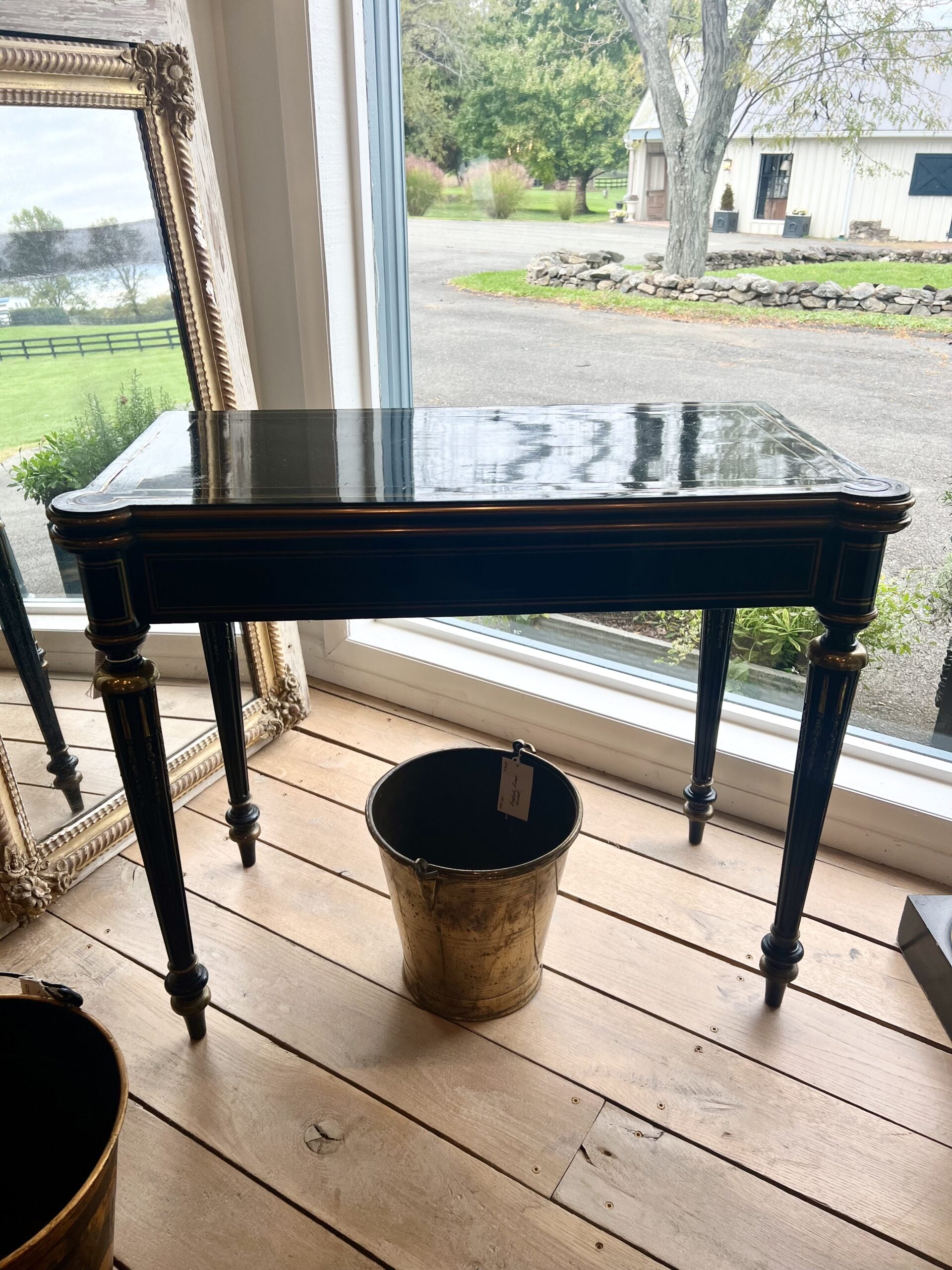 Napoleon III Black Lacquer Game Table